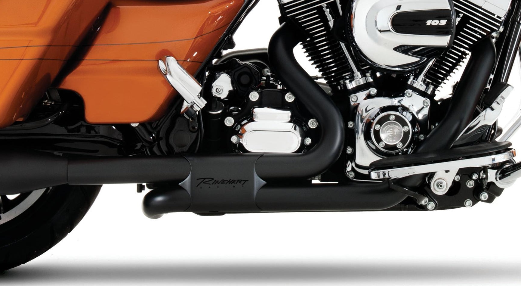 Slimline Duals Header with Baffles for Harley Touring – Rinehart Racing